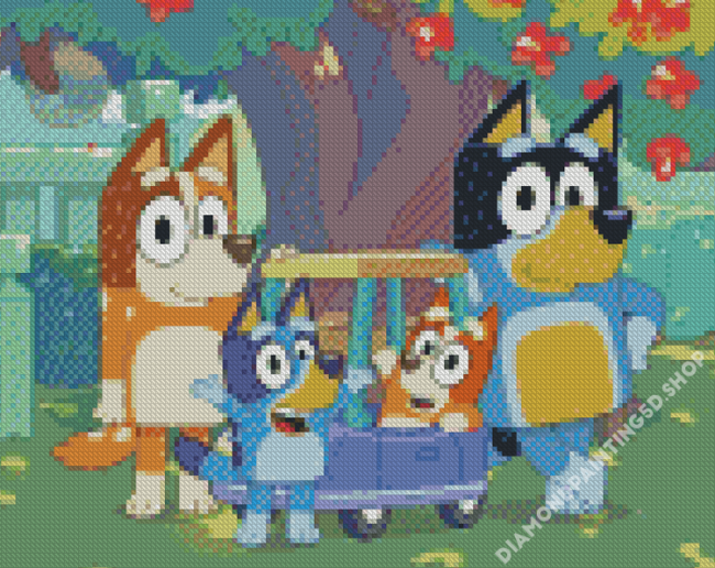 Bluey Cartoon Characters - 5D Diamond Painting - DiamondPainting5d.SHOP