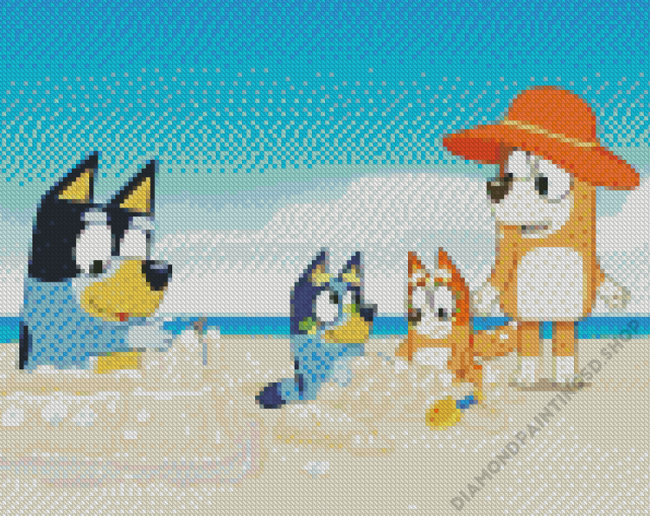 Aesthetic Bluey Beach - 5D Diamond Painting - DiamondPainting5d.SHOP